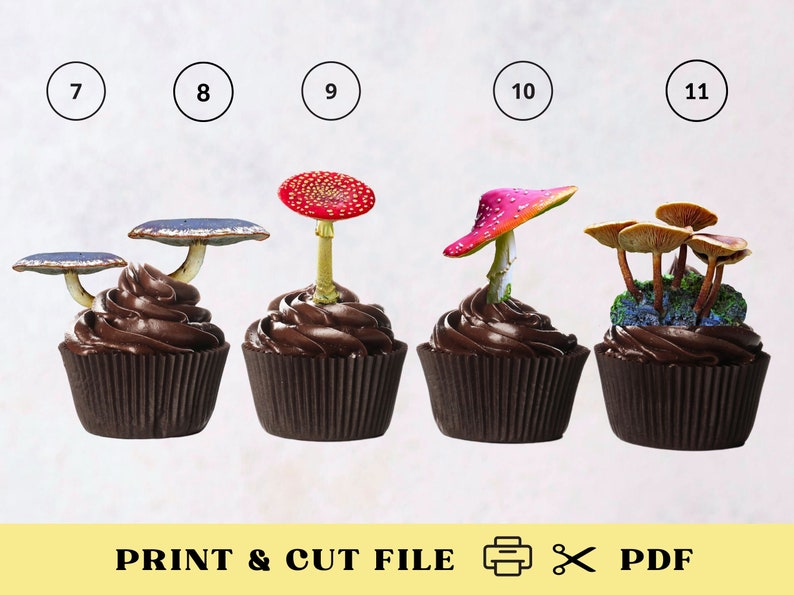 Realistic Mushroom Cake Toppers Woodland Themed Birthday Party | Rustic ...