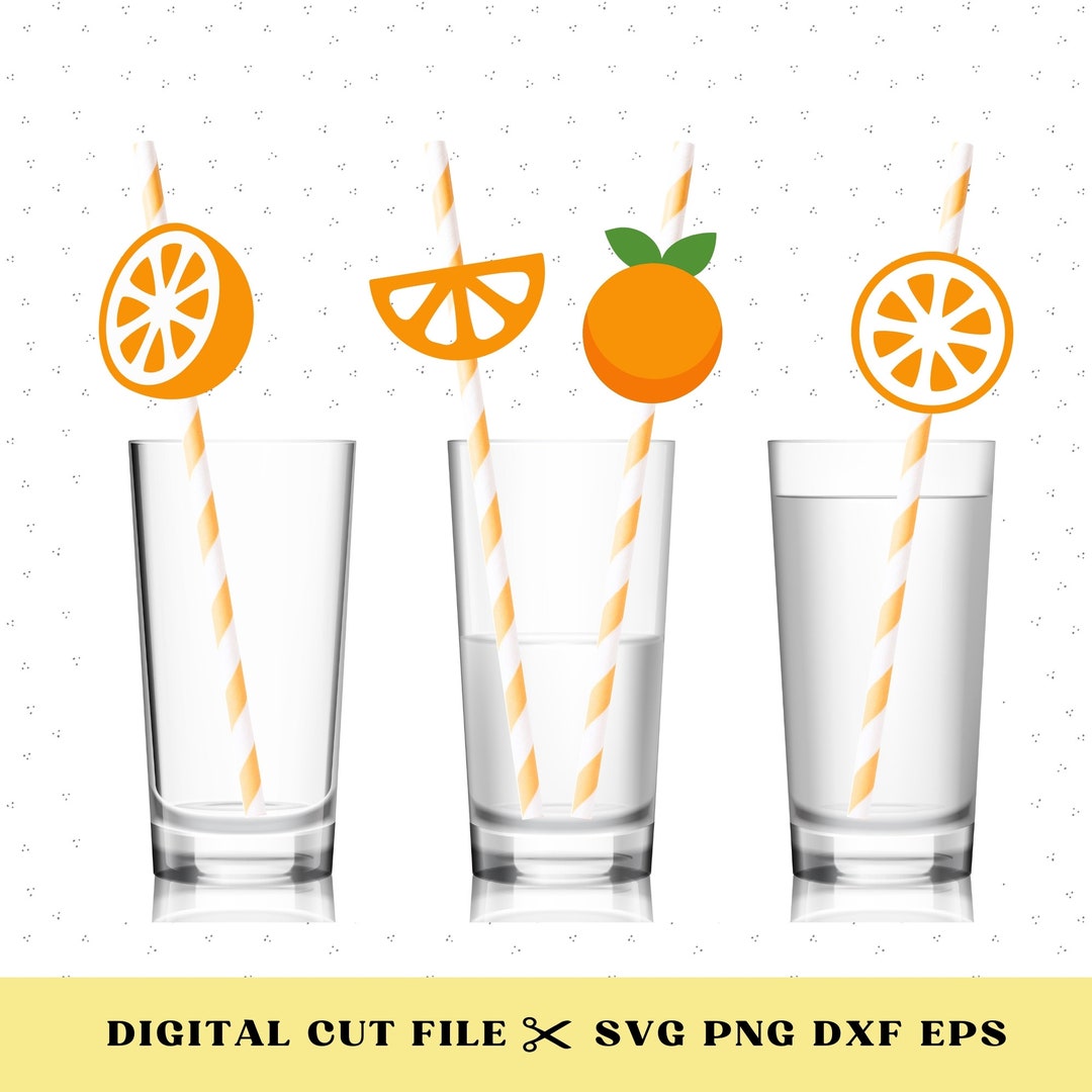 Orange Tangerine Straw Topper SVG Bundle, Little Cutie Party Straw ...