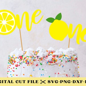 MEGA BUNDLE Lemon Fruit Theme Garland, Lemon Cupcake Topper, Pink ...