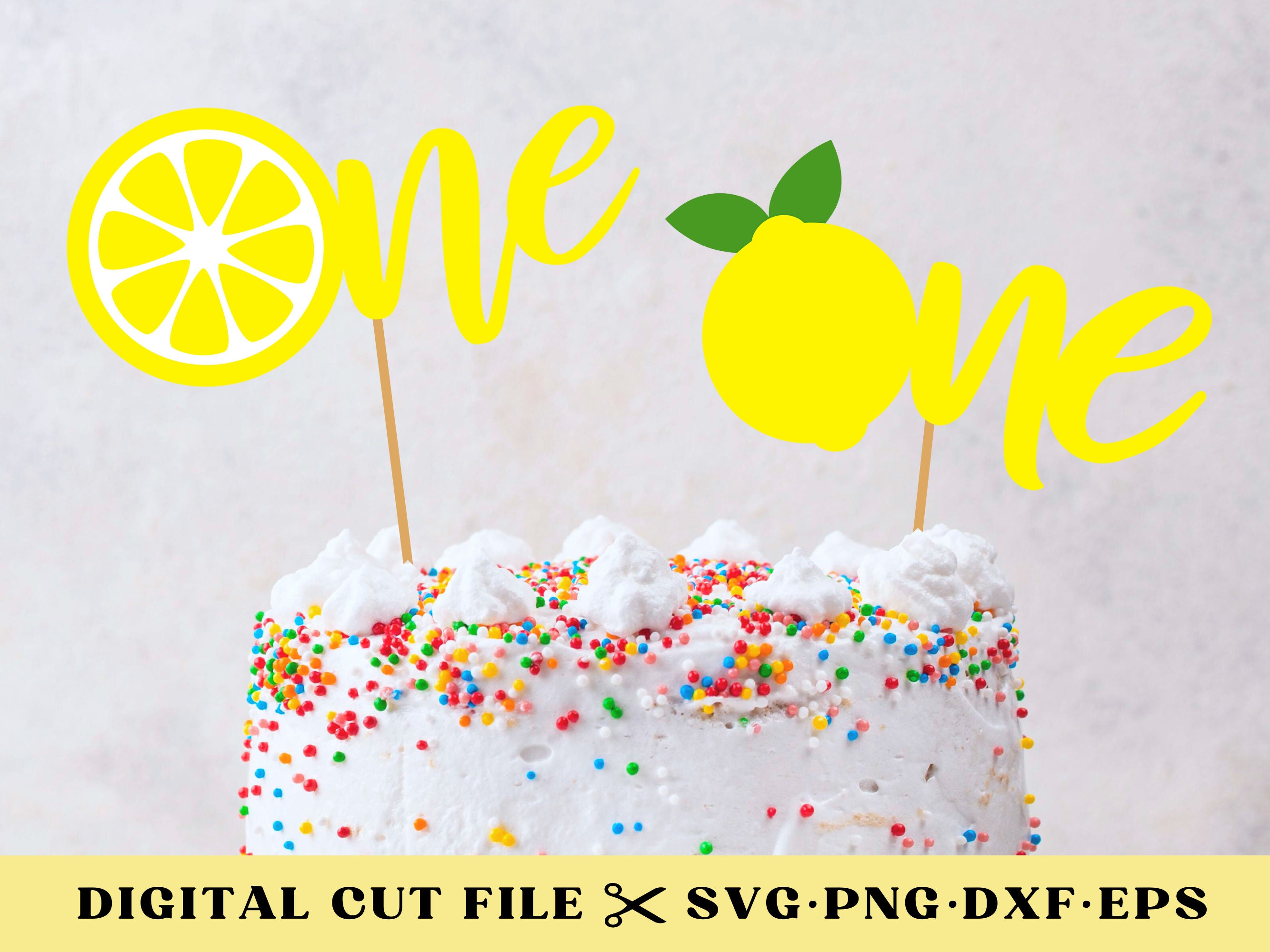 MEGA BUNDLE Lemon Fruit Theme Garland, Lemon Cupcake Topper, Pink ...
