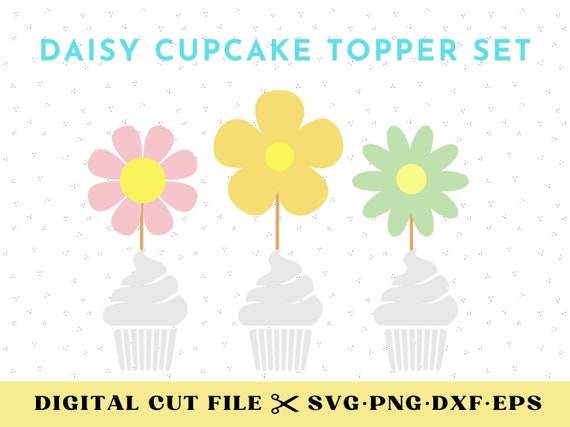 Daisy Flower Cupcake Topper Set Boho Cupcake Picks Decor - Etsy