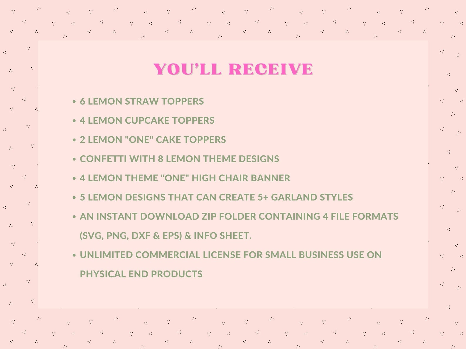 MEGA BUNDLE Lemon Fruit Theme Garland, Lemon Cupcake Topper, Pink ...