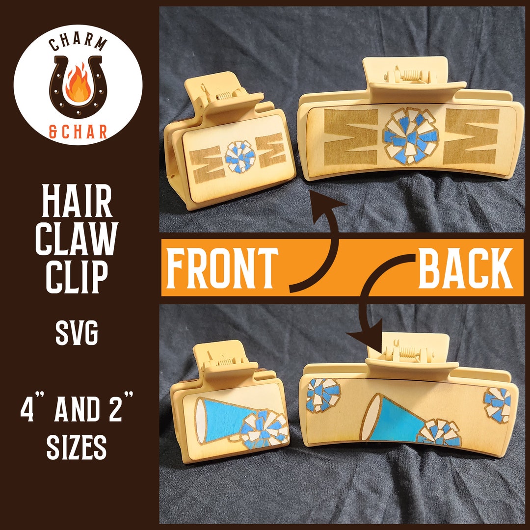 Cheer Mom Hair Claw Clip Laser File - Sports Hair Clip Laser File ...