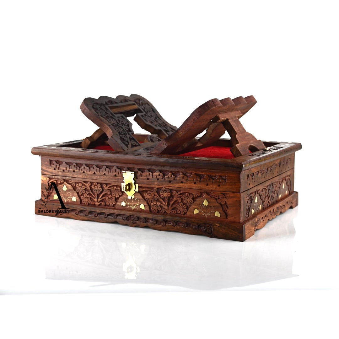 Handmade Wooden Holy Book Stand for Quran / Gita / Bible / Gurugranth ...