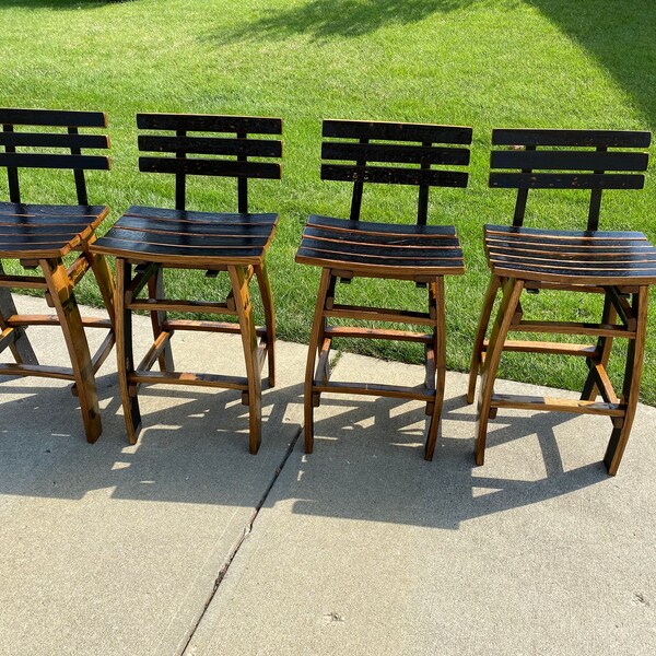 Whiskey Barrel Bar Stools - Etsy