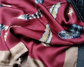 Silk Scarf Wine | Etsy