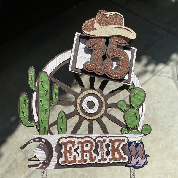 Western Cake Topper - Etsy
