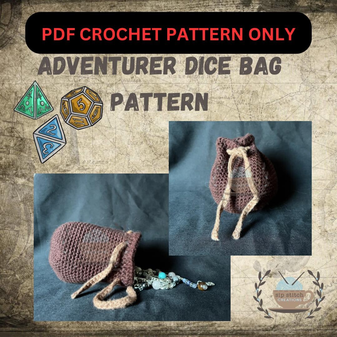 PDF PATTERN ONLY* Adventurer Dice Bag Crochet Pattern - Beginner ...