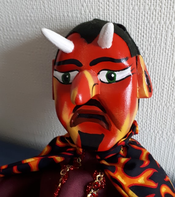 Devil Puppet Satan Wooden Carved Puppet - Etsy