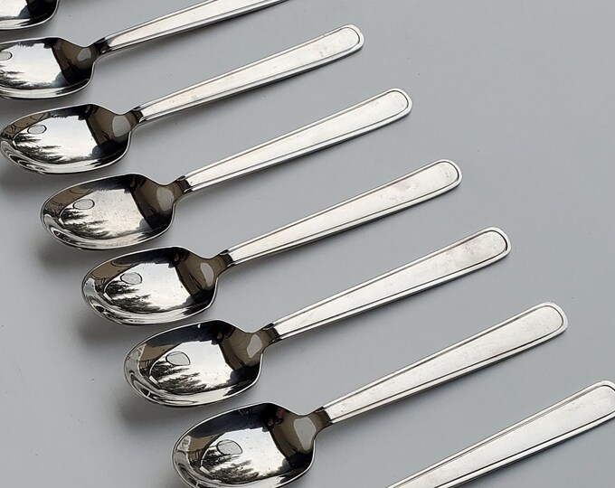 Gibson 18/10 Stainless Flatware Juniper Pattern Set of 11 Teaspoons ...