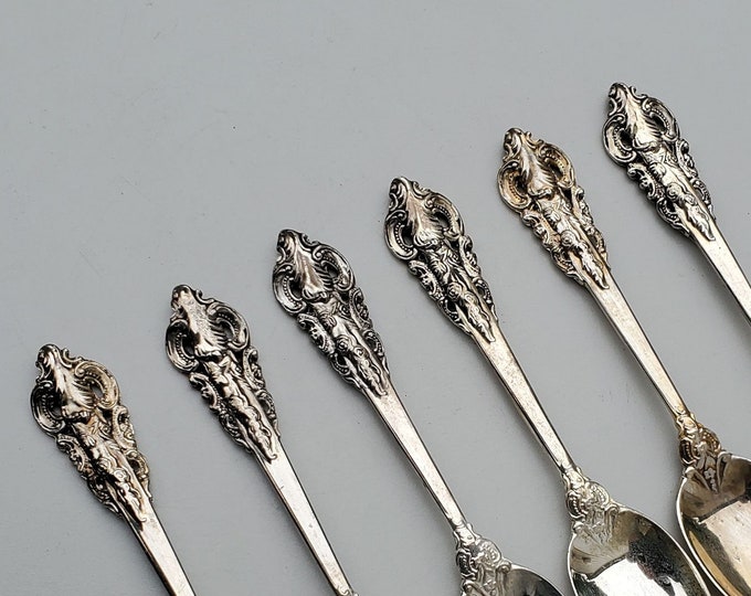 Godinger Silverplate Baroque Pattern - Set of 6 Teaspoons - Ornate ...