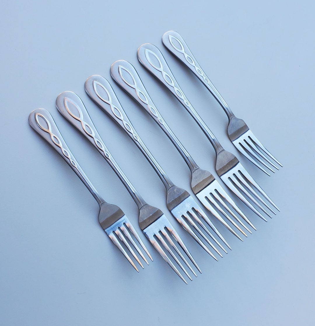 Cambridge Stainless Accolade Pattern Set of 6 Forks 4 Dinner Forks 2 ...