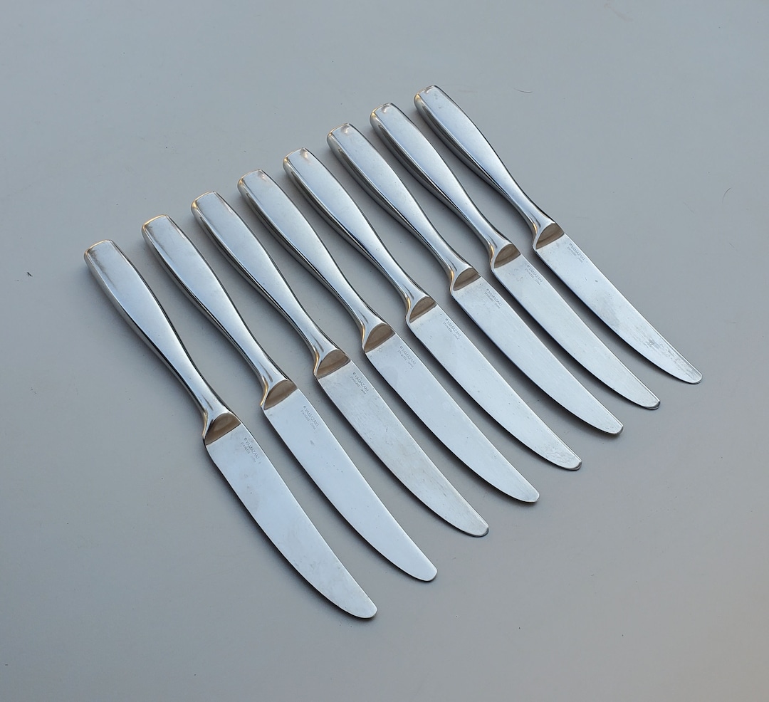 Yamazaki Stainless Bolo Pattern - Set of 8 French Hollow Dinner Knives ...