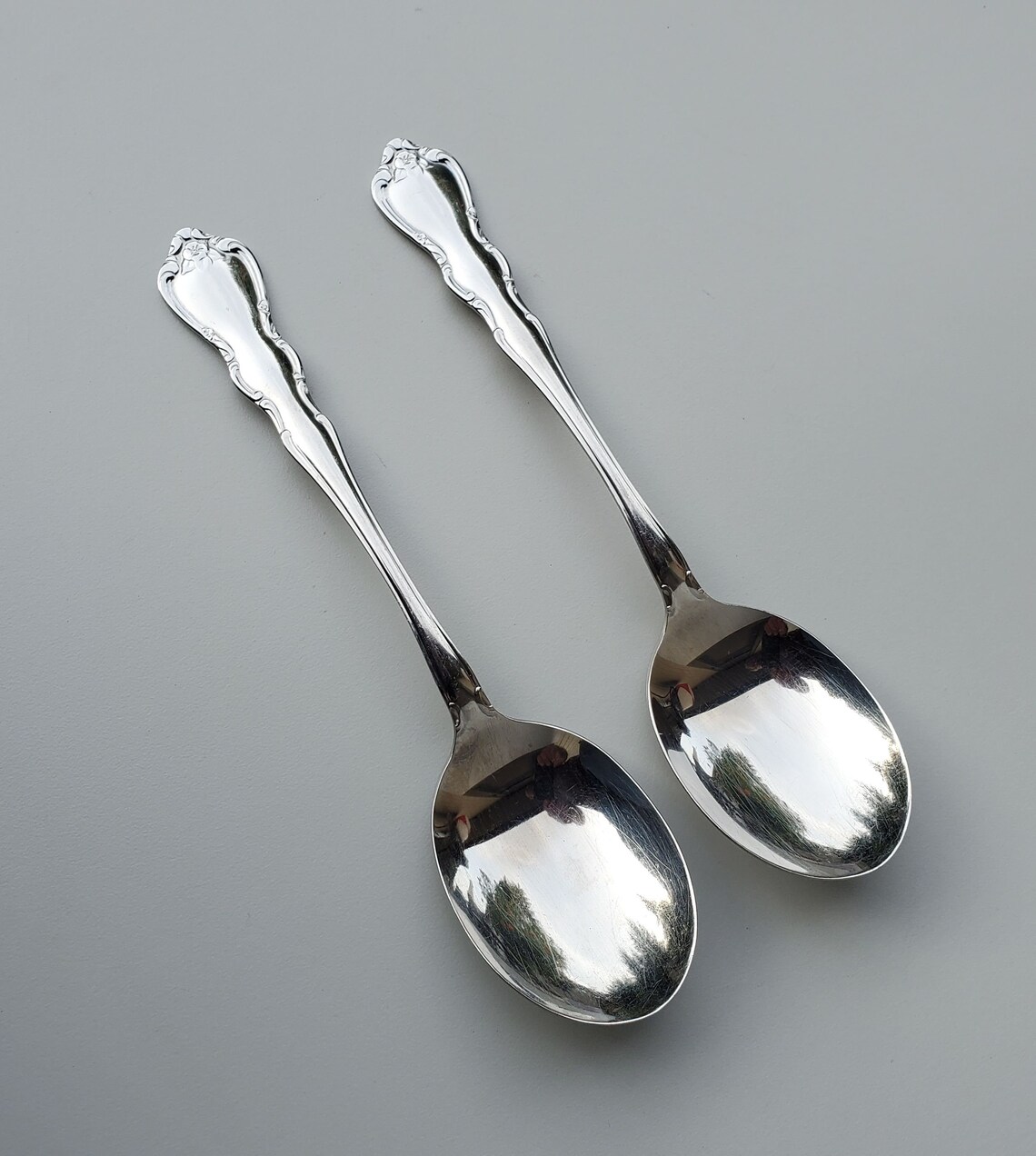 Wallace Stainless Discretion Pattern Set of 2 Serving Spoons - Etsy