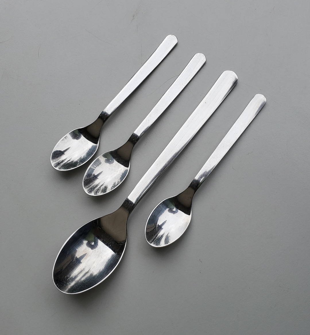 Ikea Stainless 224 58 Pattern - Mixed Lot of 4 Spoons - Glossy Finish ...