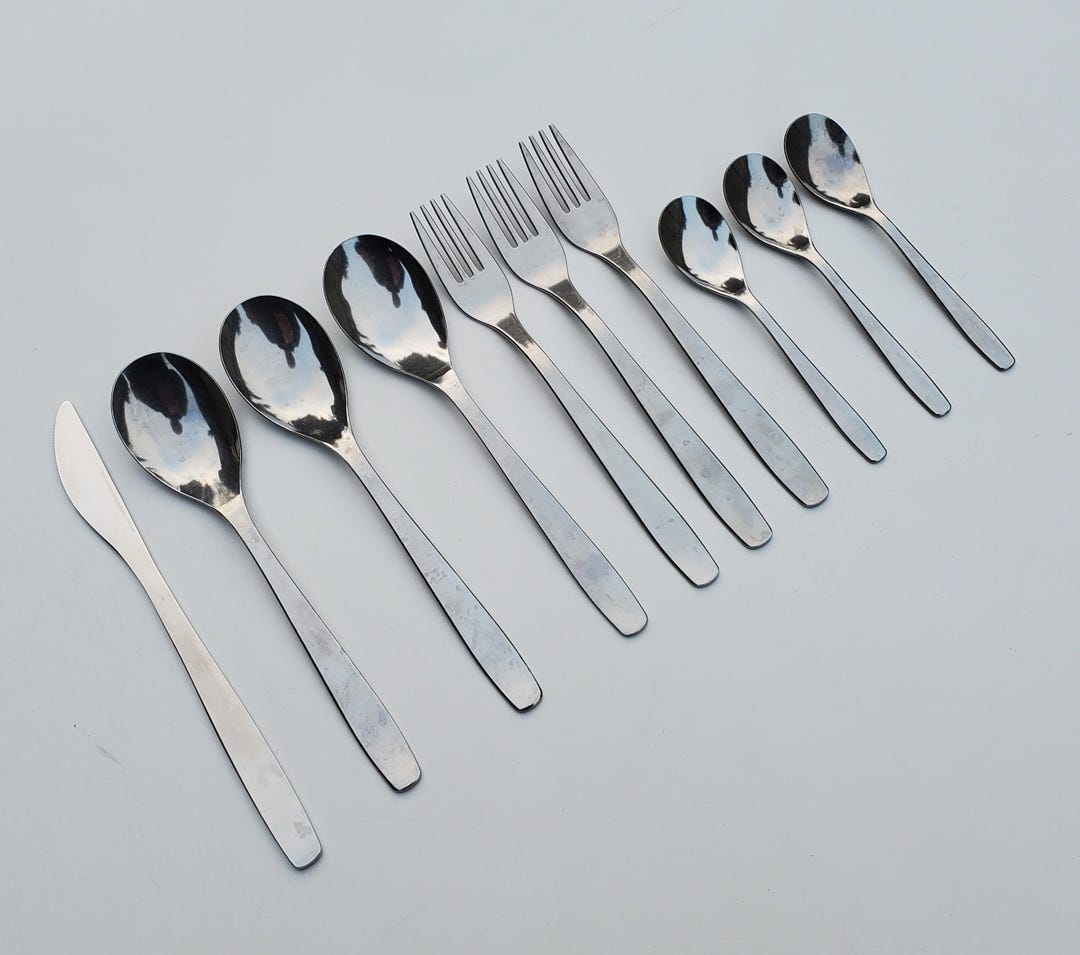 Ikea Stainless Flatware Mopsig Pattern - Mixed Lot of 10 Pieces - 3 ...