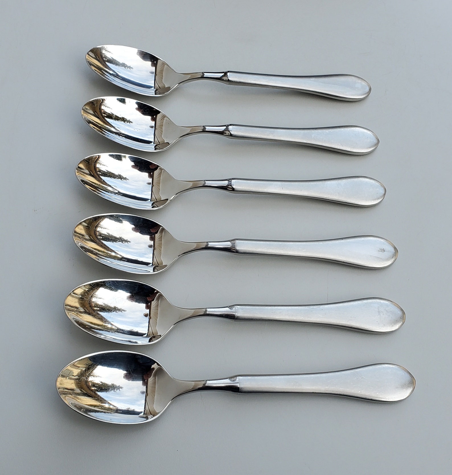 Yamazaki Stainless Mandolin Ice Pattern - Set of 6 Soup Spoons ...