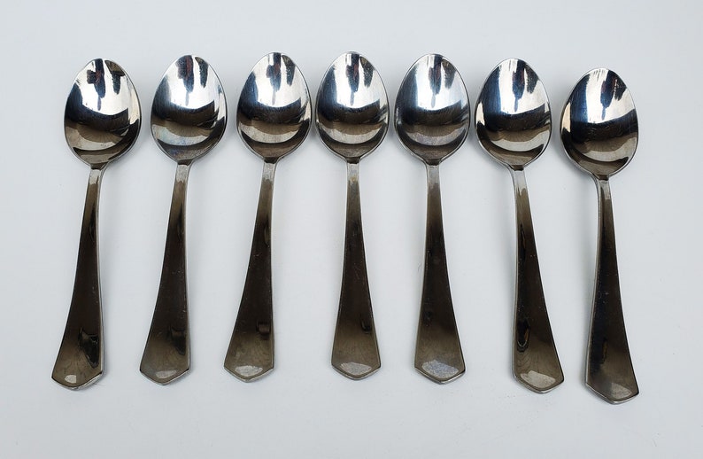 Cuisinart Sienna Pattern Stainless Soup Spoons Set of 8 Spoons Tapered ...