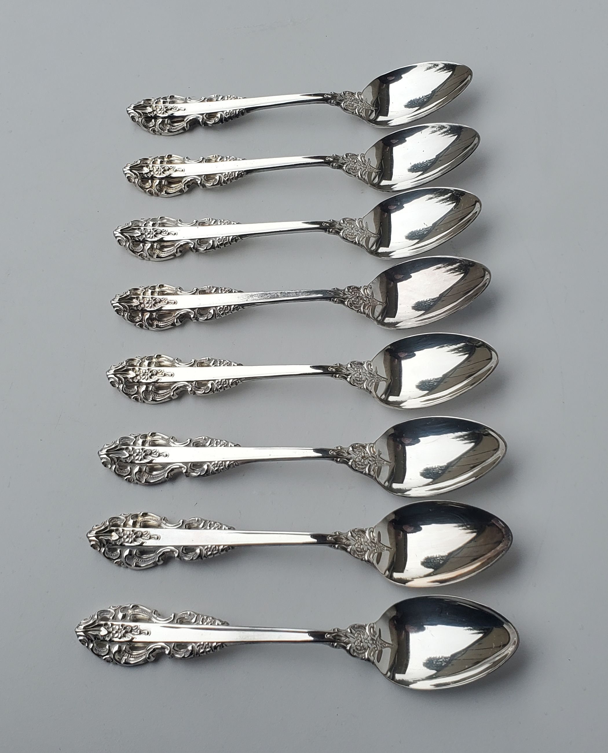 Reed and Barton Chambord Pattern Fancy Silver Plate Soup Spoon Set of 8 ...