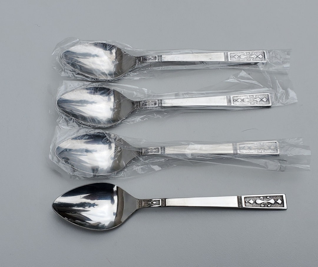 Interpur Stainless INR 11 Pattern - Set of 4 Teaspoons - Textured ...