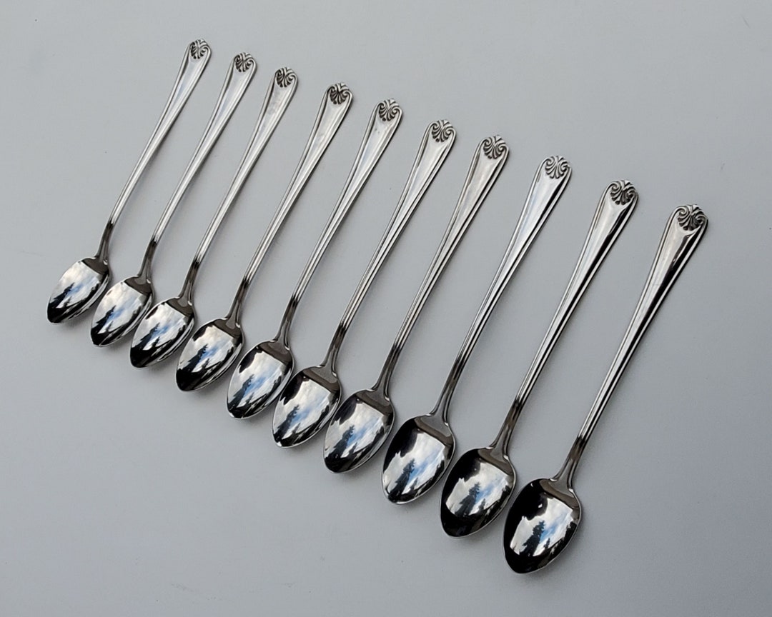 Cambridge Stainless Victoria Pattern Set of 10 Iced Tea Spoons ...