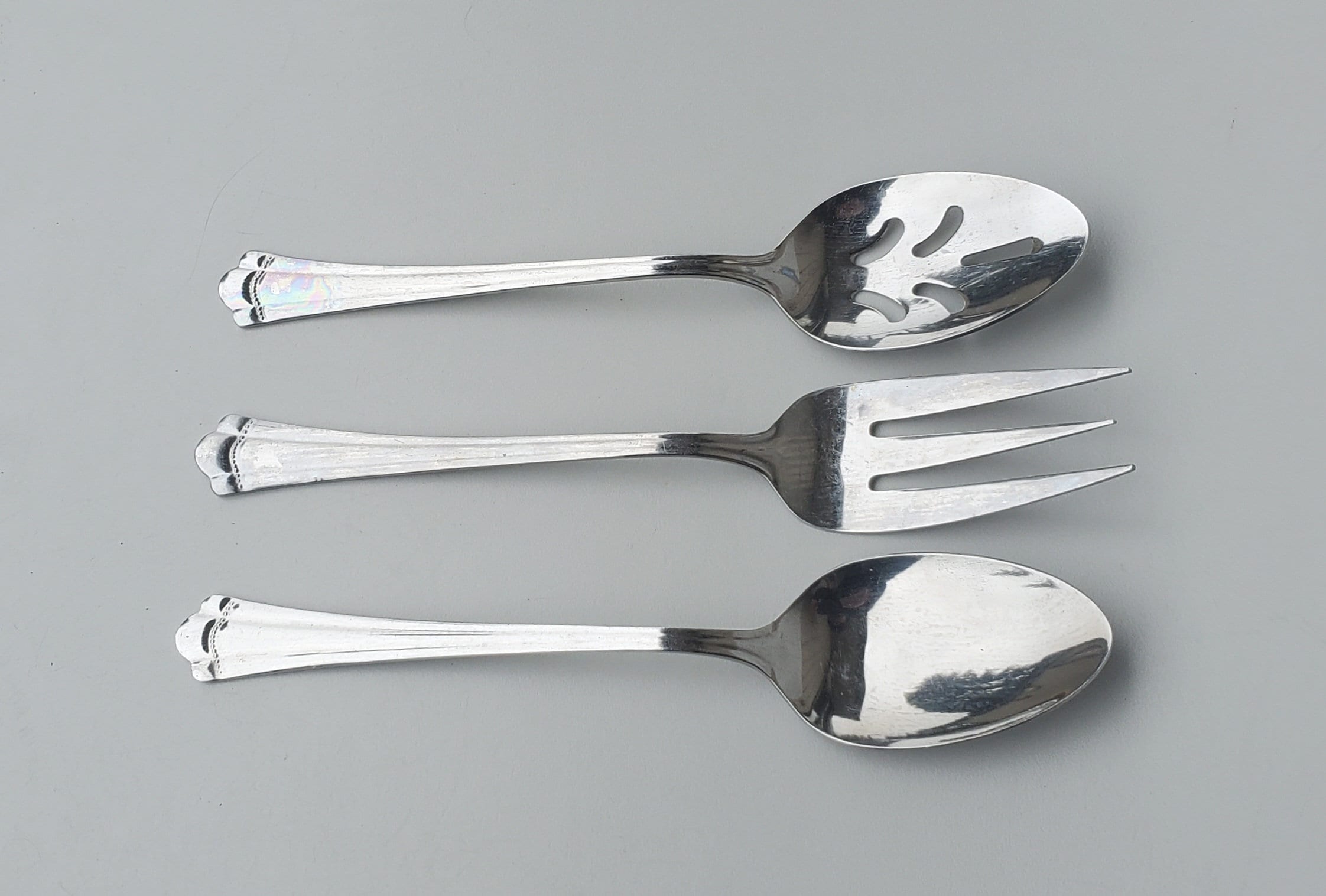 Farberware Stainless Romance Pattern Set of 3 Serving Pieces Glossy 1 ...
