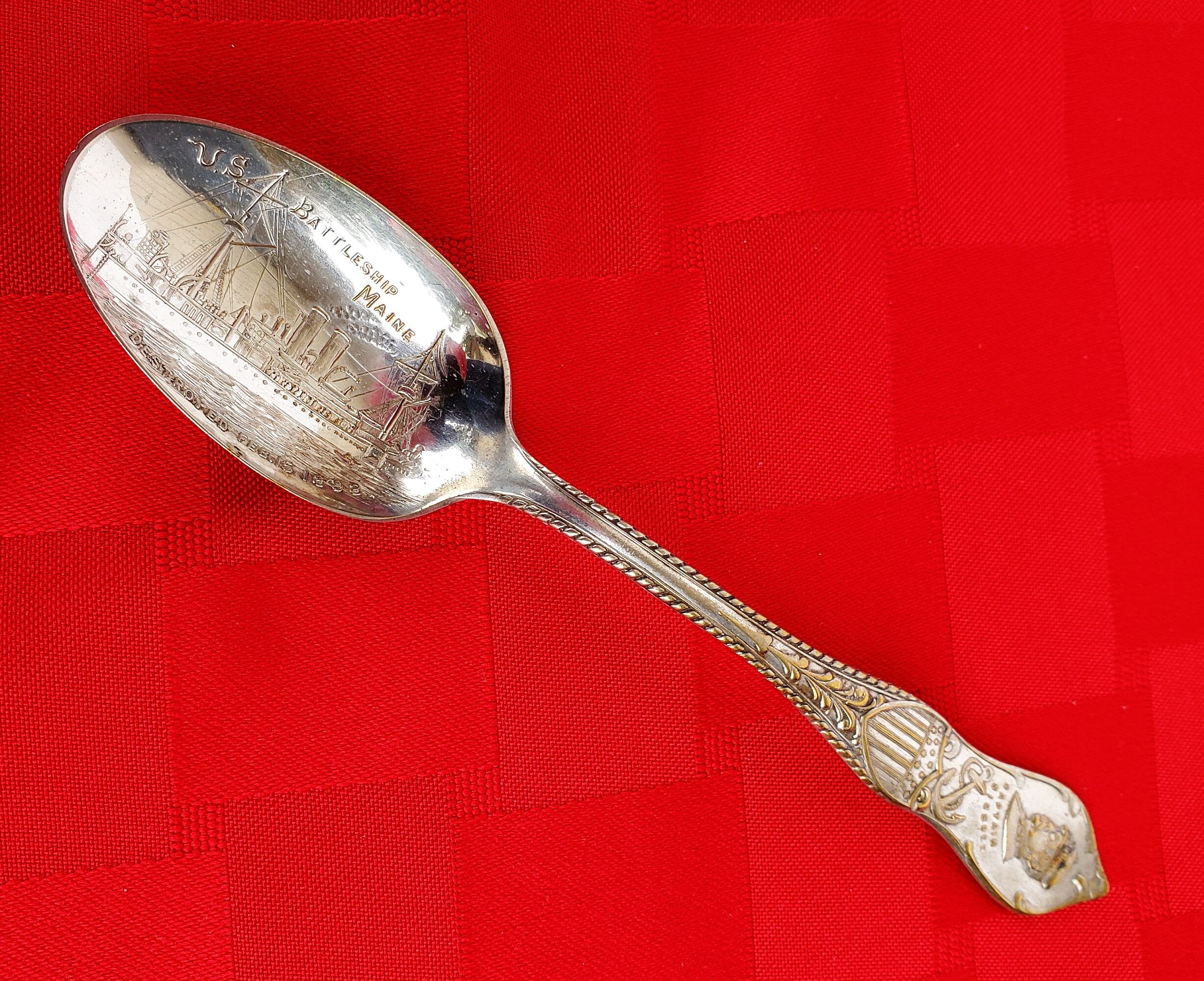 U S Battleship Maine Commemorative Novelty Spoon Captain Sigsbee ...