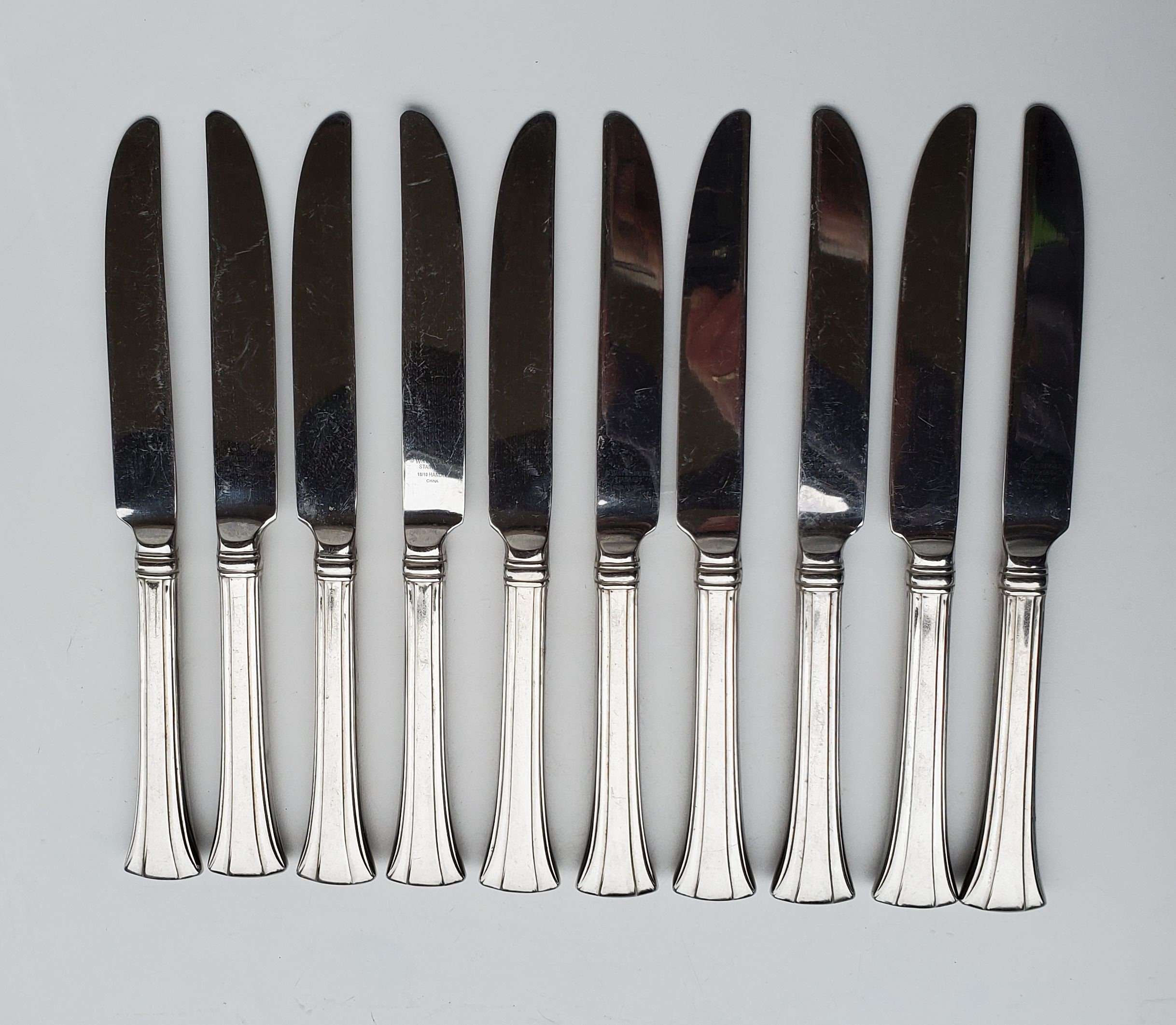 Waterford Monte Clare Stainless Dinner Knife Set of 10 Knives Flared ...