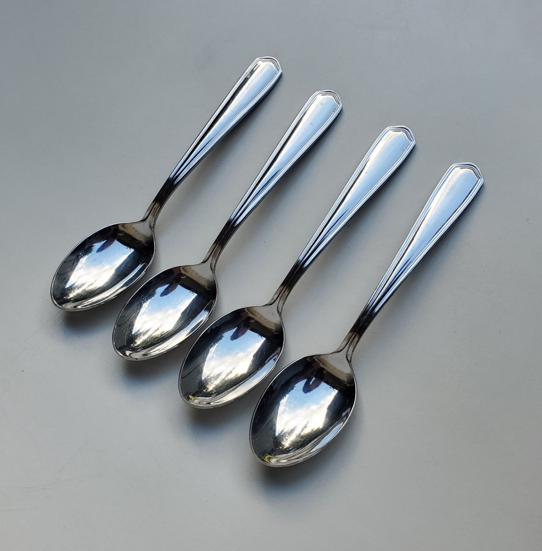 Reed and Barton Stainless Tabor Pattern - Set of 4 Soup Spoons - Glossy ...
