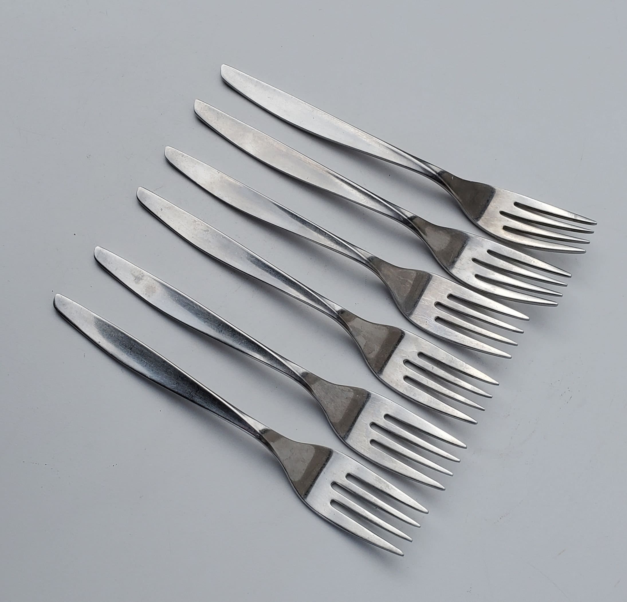 International Insico Luxury Stainless Fork Set of 6 Forks - 4 Salad ...