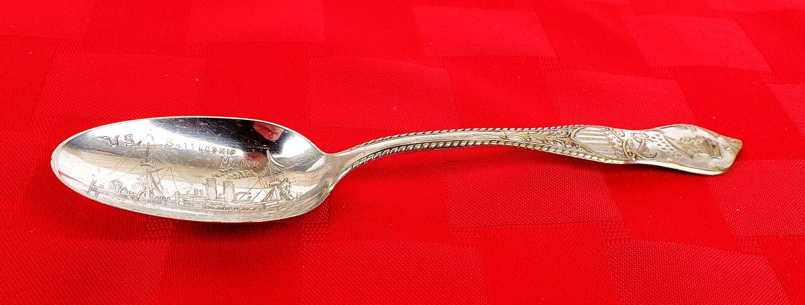 U S Battleship Maine Commemorative Novelty Spoon Captain Sigsbee ...