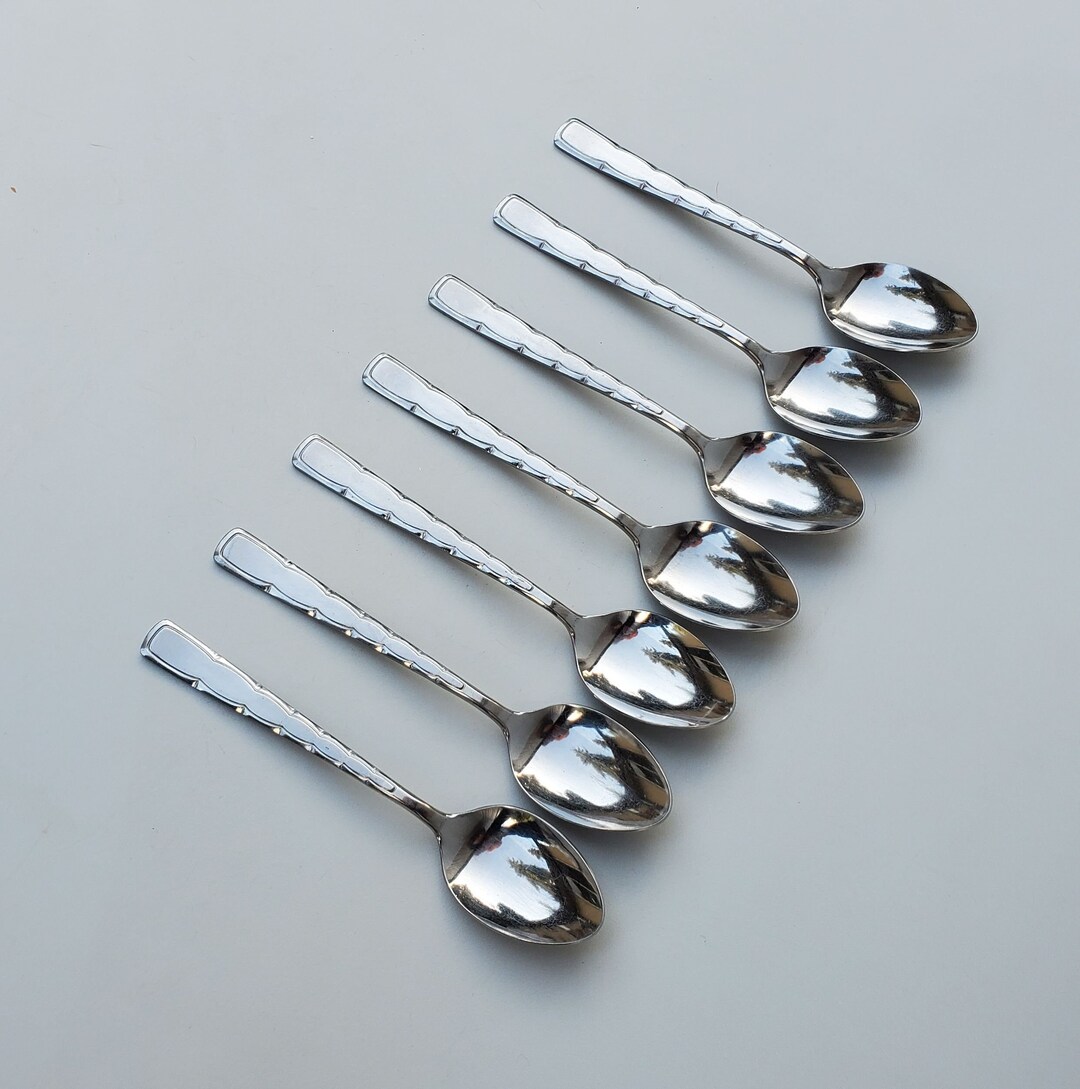 Reed and Barton Stainless Swagger Pattern Set of 7 Soup Spoons Glossy ...