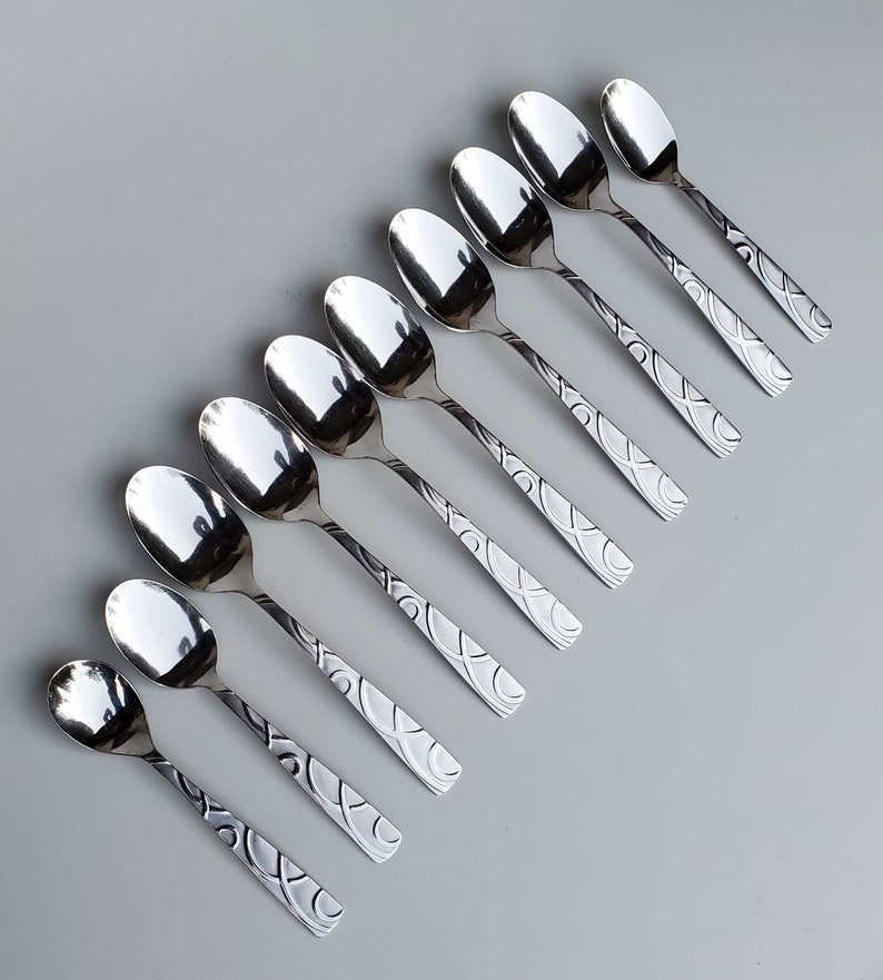 Cambridge Stainless Conquest Pattern Set of 10 Spoons 7 - Etsy