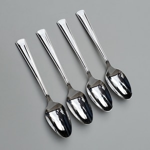 Oneida Stainless Flatware Cella Pattern - Set of 4 Soup Spoons - Glossy ...