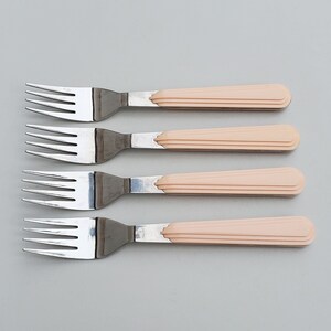Jazz Stainless - Set of 4 Dinner Forks - Art Deco Plastic Handle Design ...
