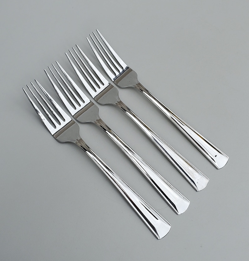Oneida Stainless Cella Pattern - Set of 4 Dinner Forks - Glossy Finish ...
