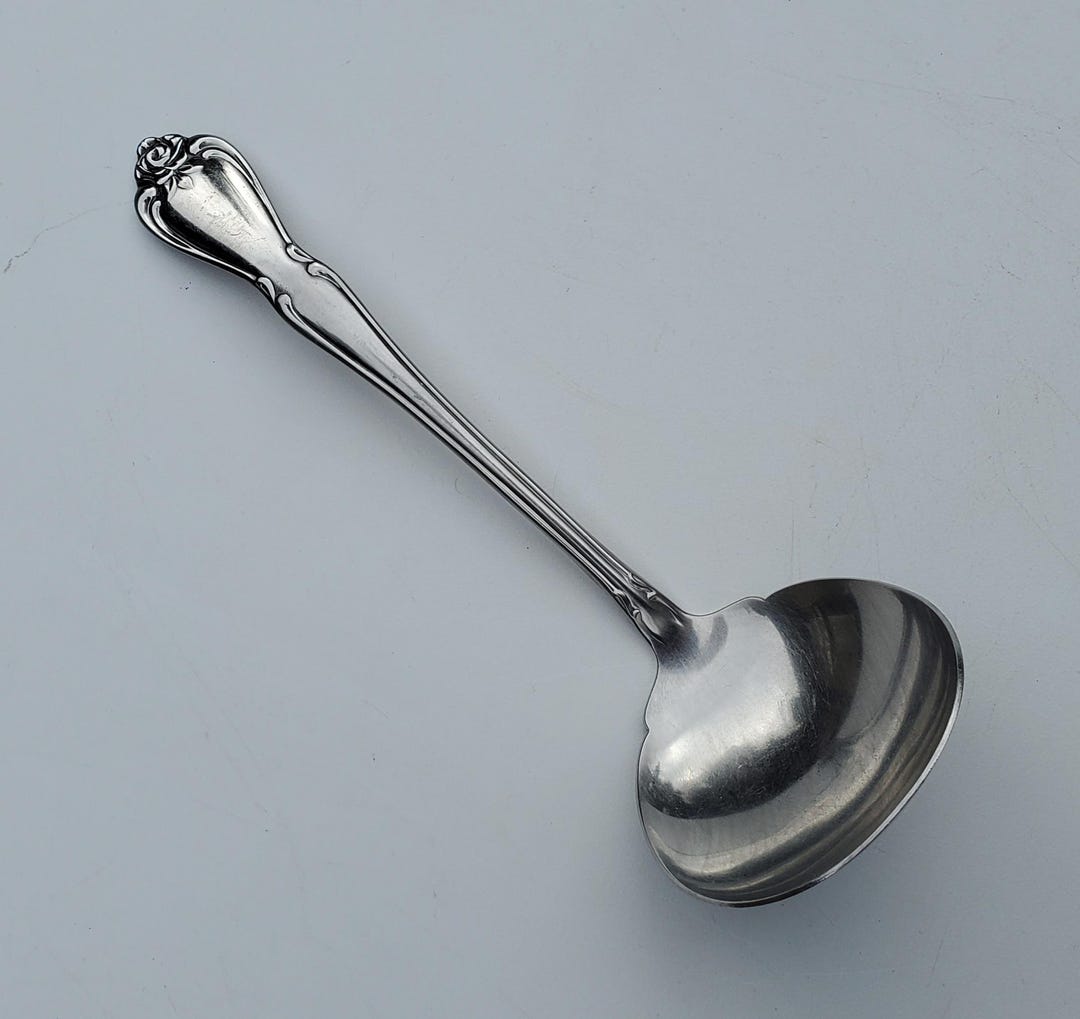 Oneida 1881 Wm Rogers Stainless Arbor Rose Pattern - Gravy Ladle ...