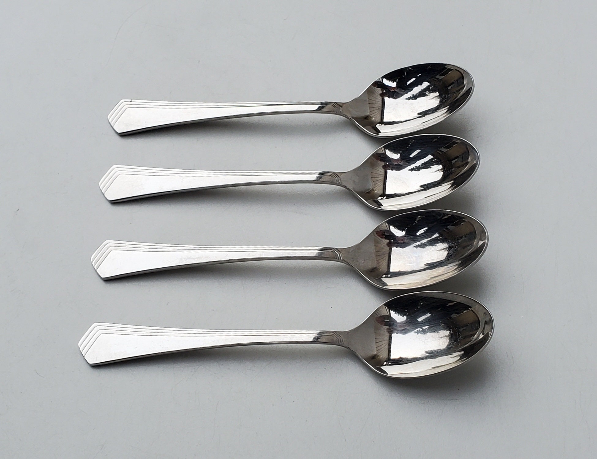 Yamazaki 18/8 Stainless Ramona Pattern Set of 4 Teaspoons Glossy Finish ...