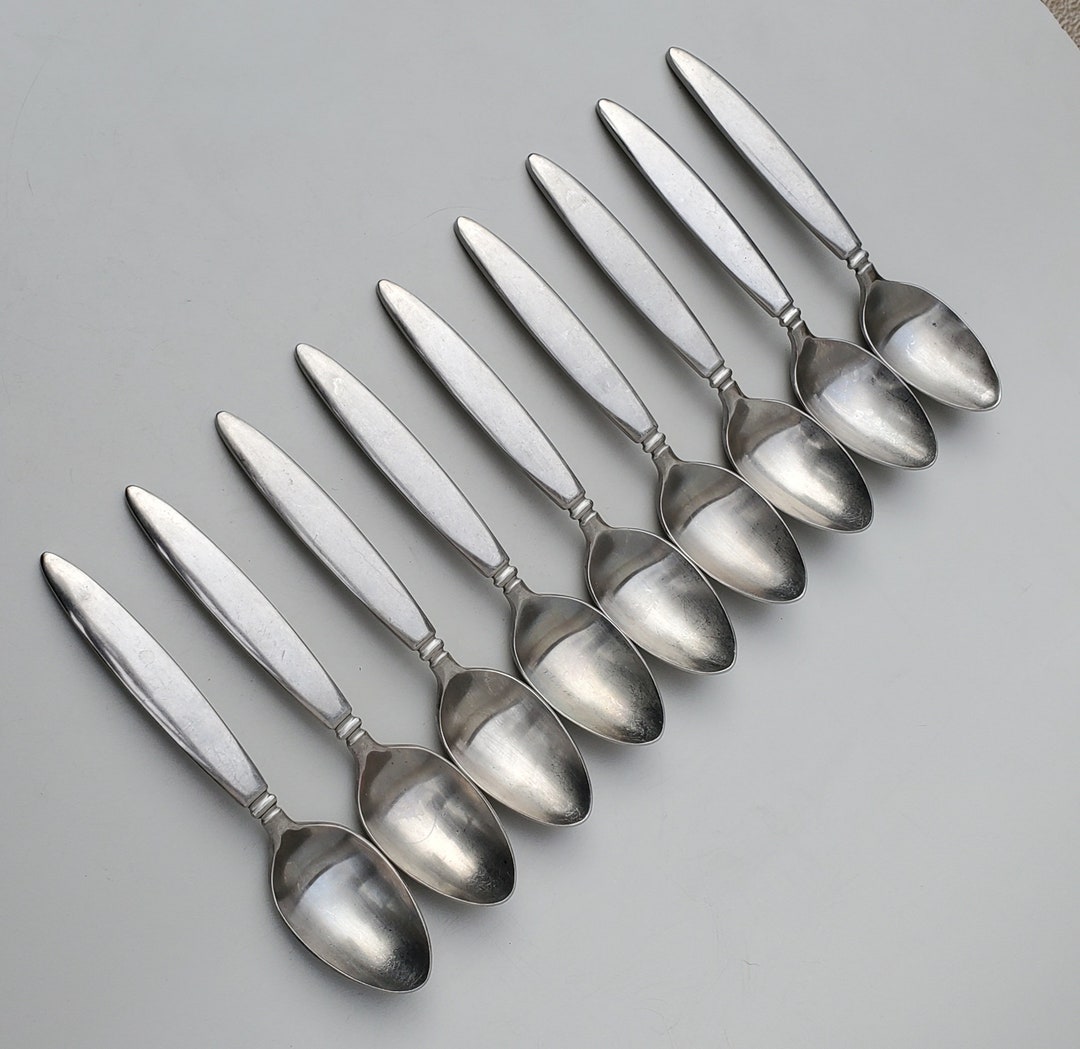 Farberware Katie Pattern Flatware Set of 9 Soup Spoons - Satin Handle ...