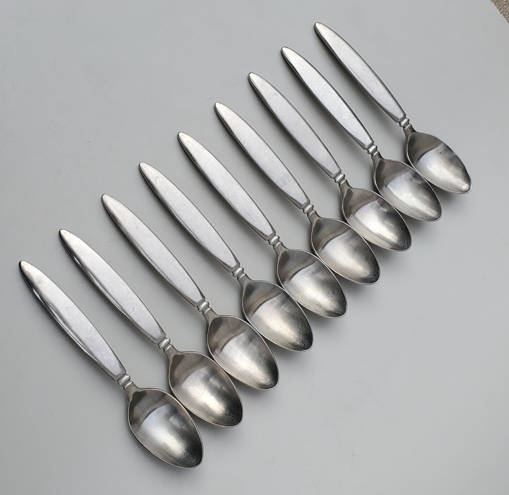 Farberware Katie Pattern Flatware Set of 9 Soup Spoons - Satin Handle ...