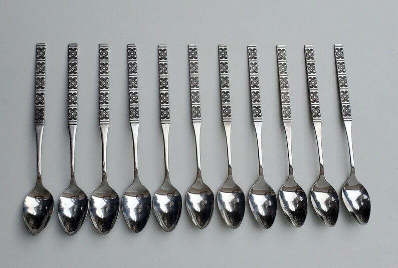 Ekco Eterna Stainless Montalo Pattern Set of 11 Iced Tea - Etsy