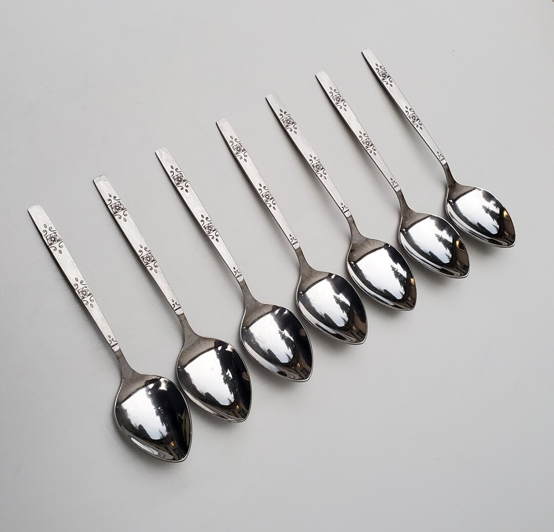 Oneida Profile Stainless Orlando Pattern Set of 7 Oval Soup Spoons ...