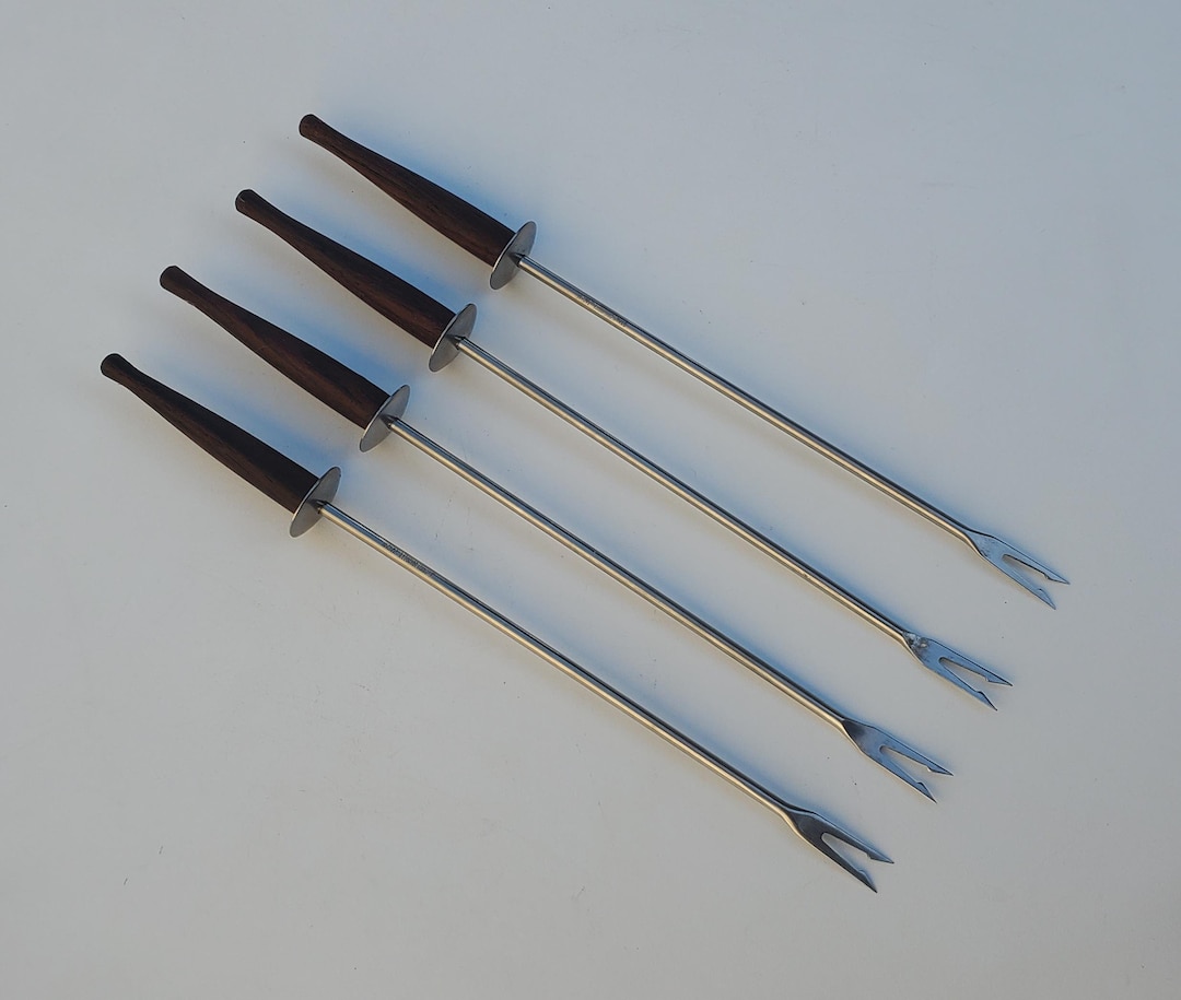 Vintage Mini Sword Style Hors D'oeuvre Skewers - Set of 4 - Dark Wooden ...