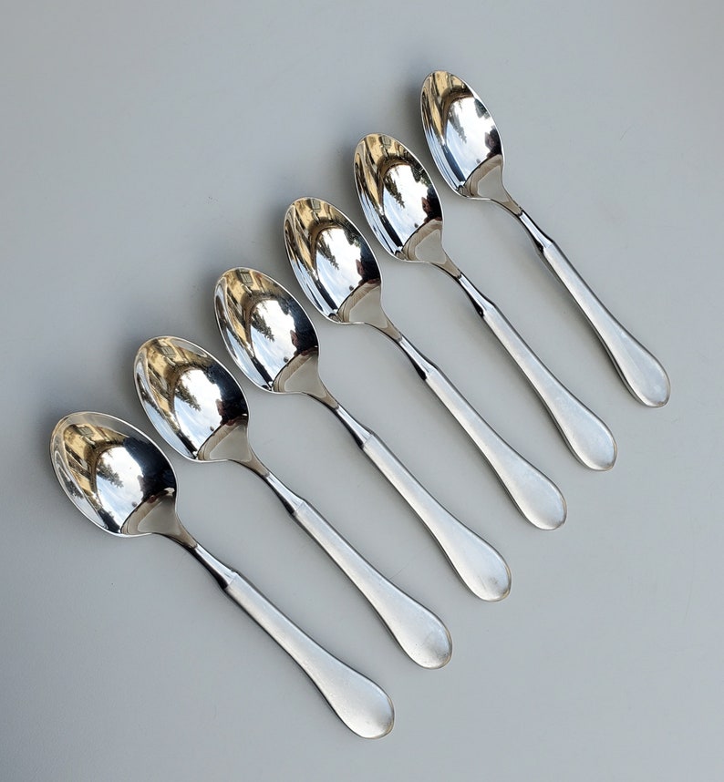 Yamazaki Stainless Mandolin Ice Pattern - Set of 6 Soup Spoons ...