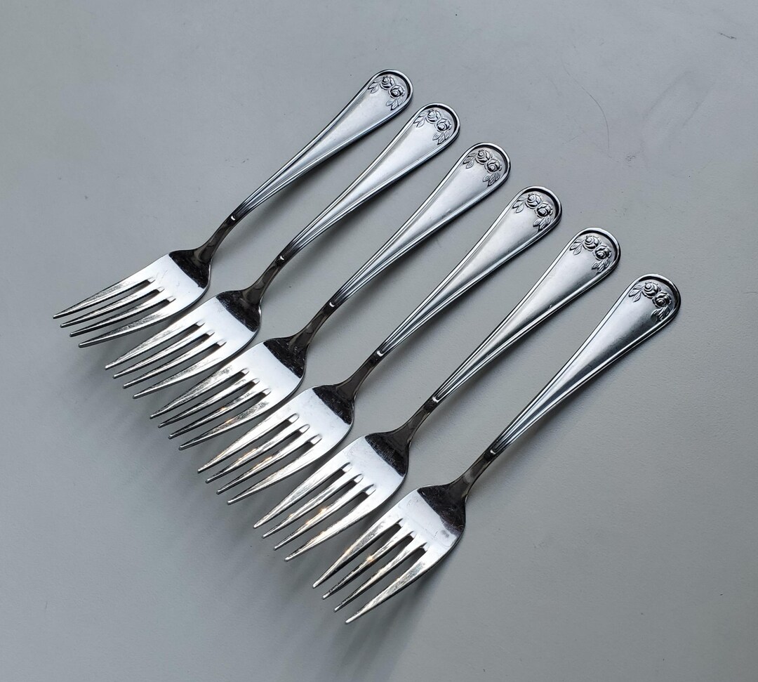 Hampton Silversmiths Stainless Provence Pattern Set of 6 Salad Forks ...