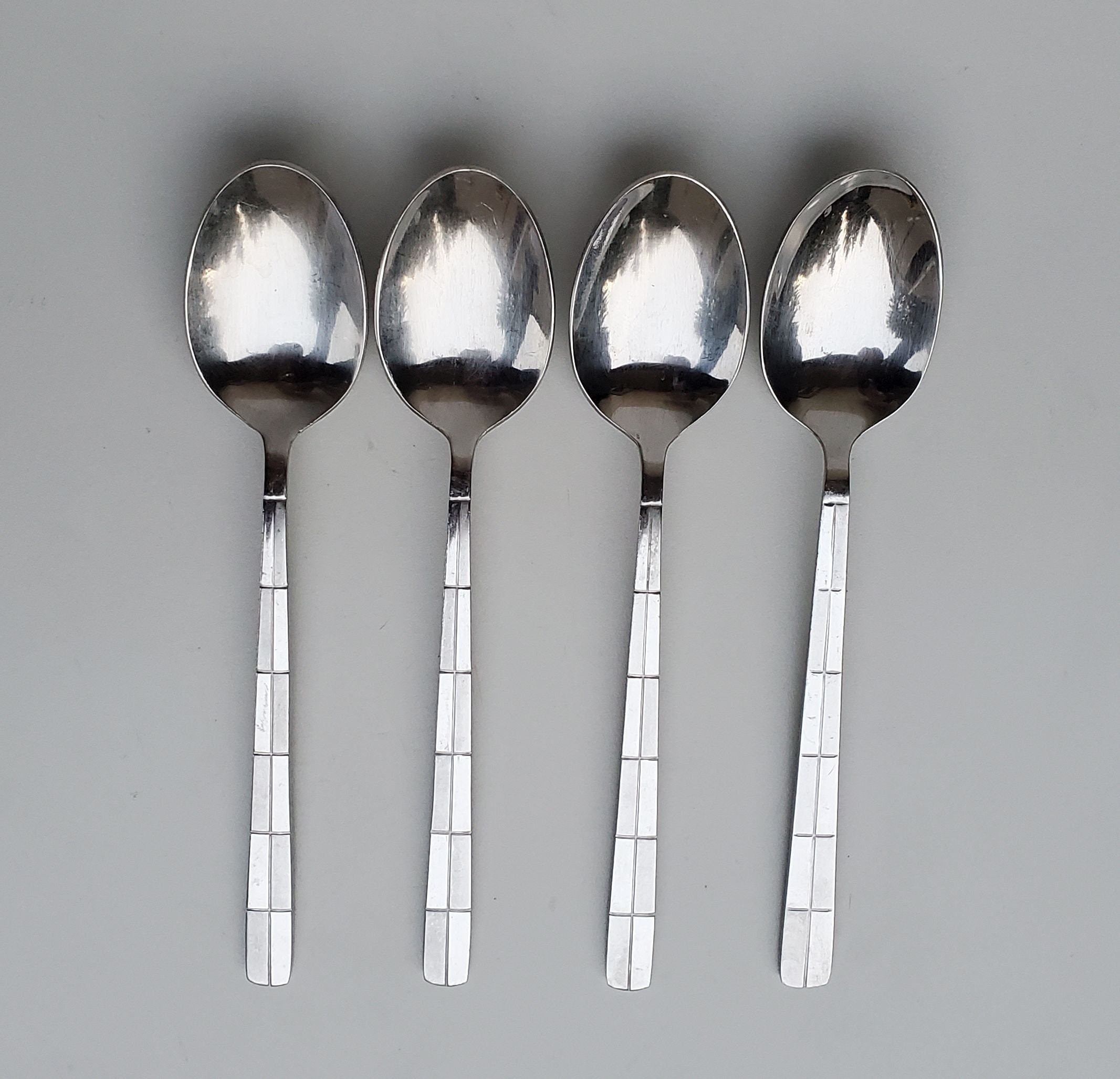 Cambridge 18/0 Stainless Landscape Pattern Set of 4 Soup Spoons Satin ...
