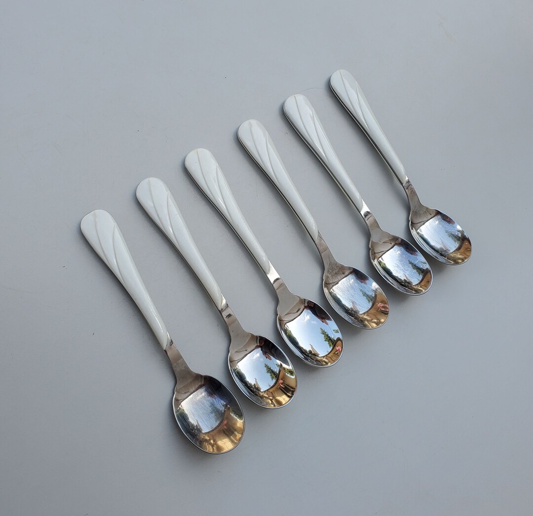 Fiesta Ware White Swirl Design Flatware Set of 6 Soup Spoons - Etsy