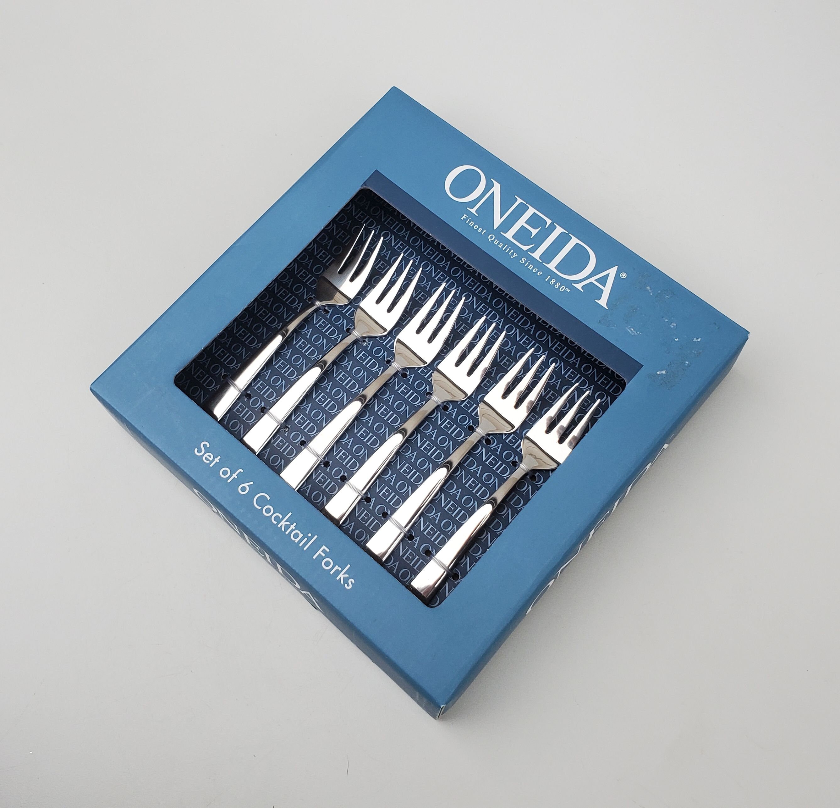Oneida Stainless Nocha Pattern - Set of 6 Cocktail Forks - Glossy ...