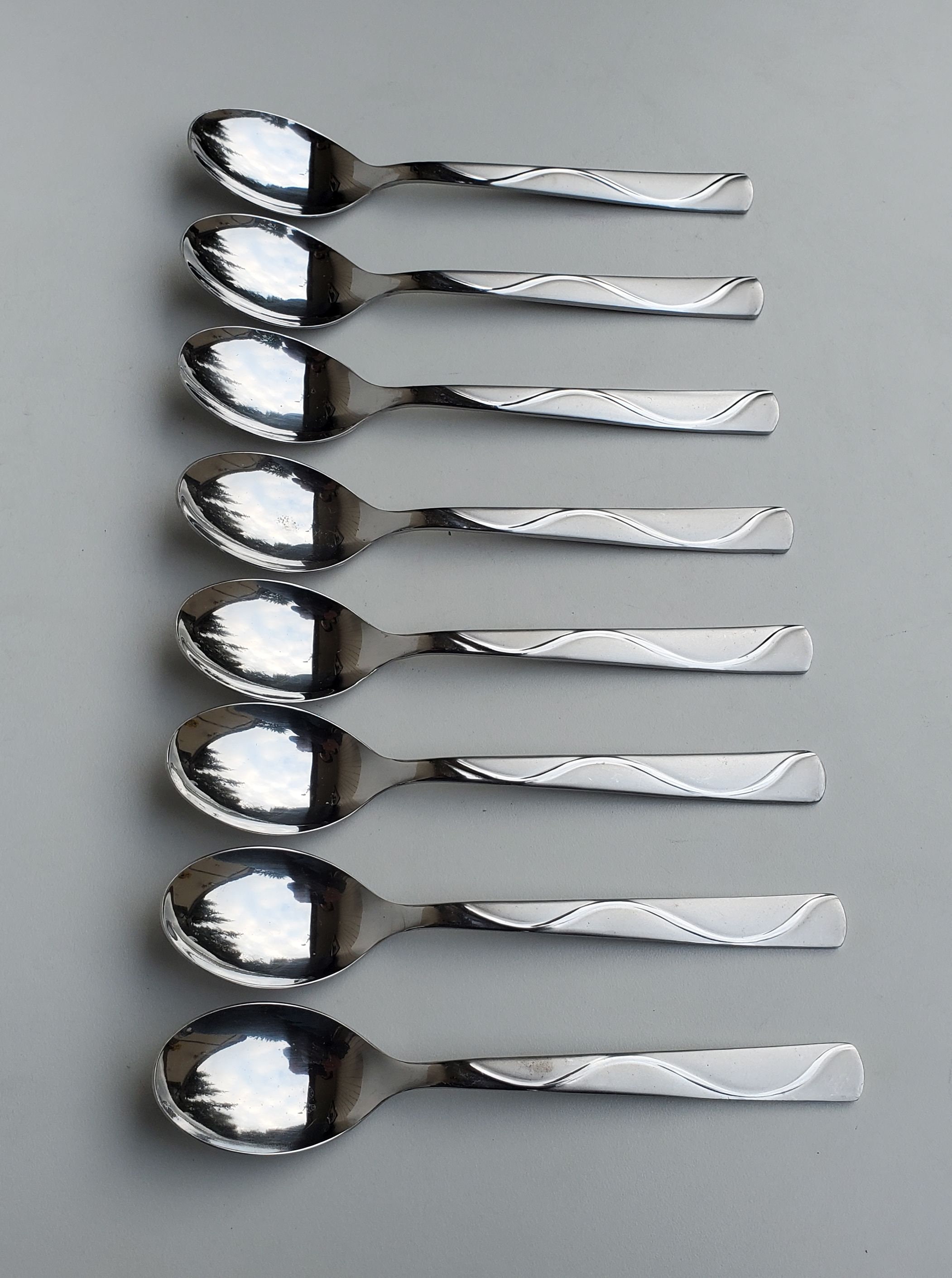 Cambridge Stainless Boa Frost Pattern Set of 8 Soup Spoons - Etsy