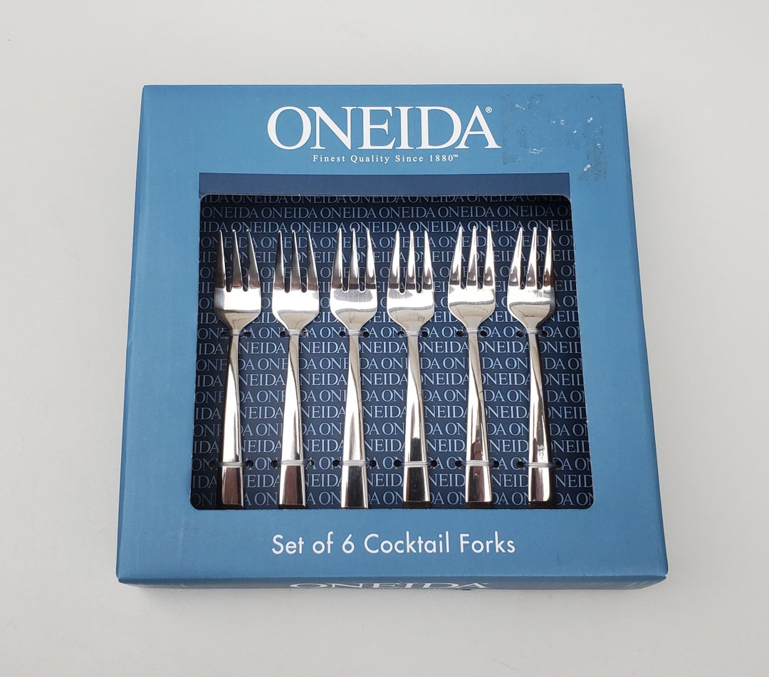 Oneida Stainless Nocha Pattern - Set of 6 Cocktail Forks - Glossy Finish - 4.75" - New in Box - Etsy